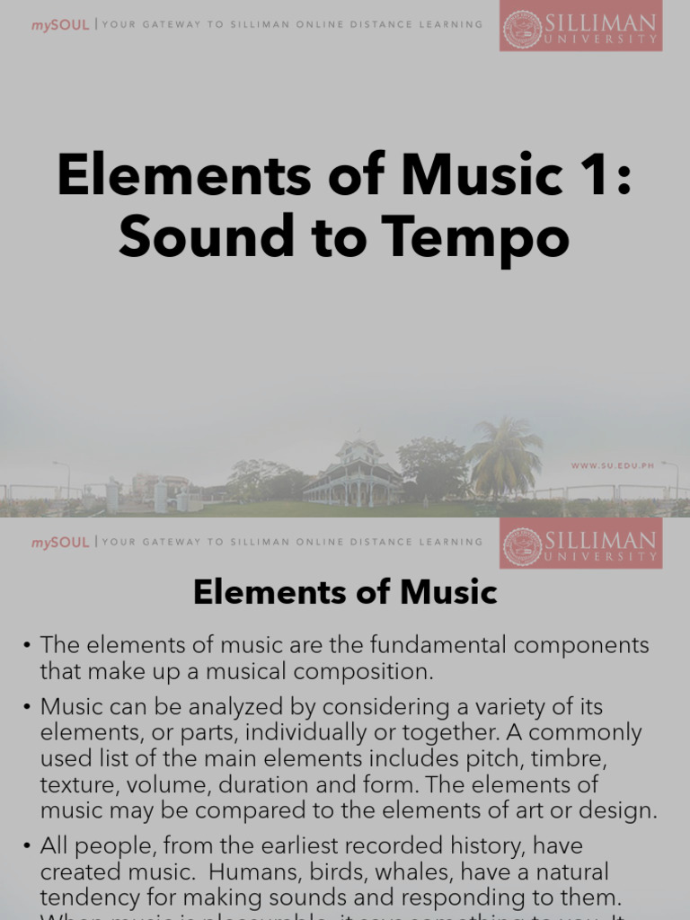GE 6 - Music Appreciation (Elements of Music 1) | PDF | Tempo | Sound