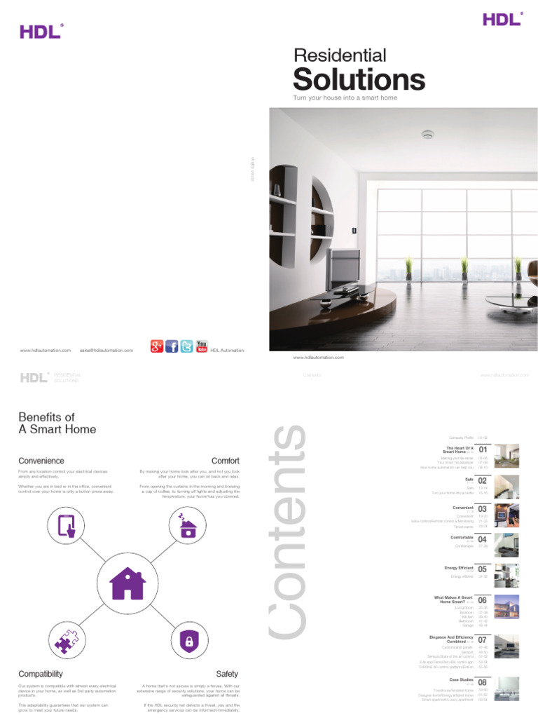 HDL Smart Home Solutions Overview | PDF | Lighting | Home Automation