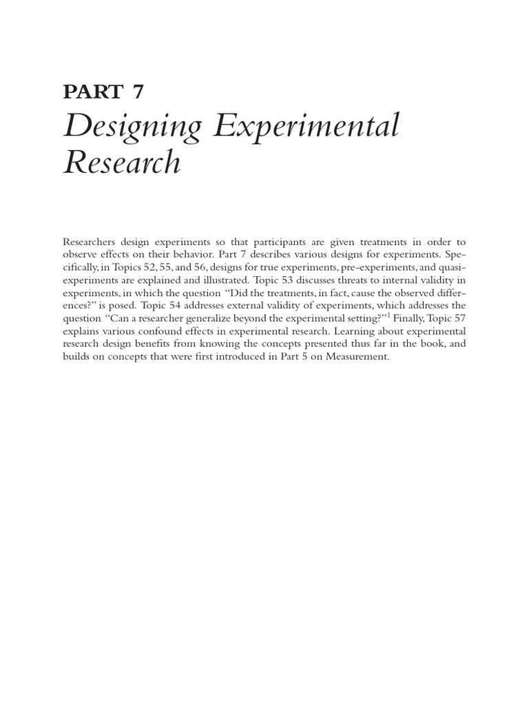 True Experimental Designs | PDF | Experiment | Design Of Experiments