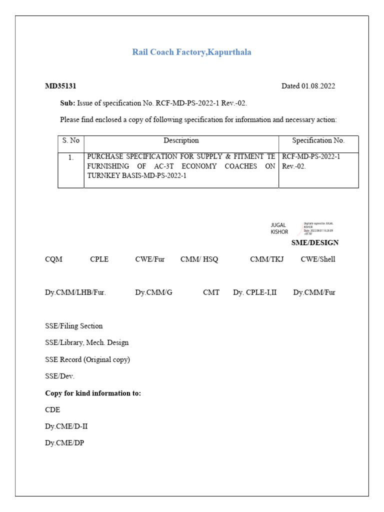 RCF-MD-PS-2022-1 Rev-02 | PDF | Specification (Technical Standard ...