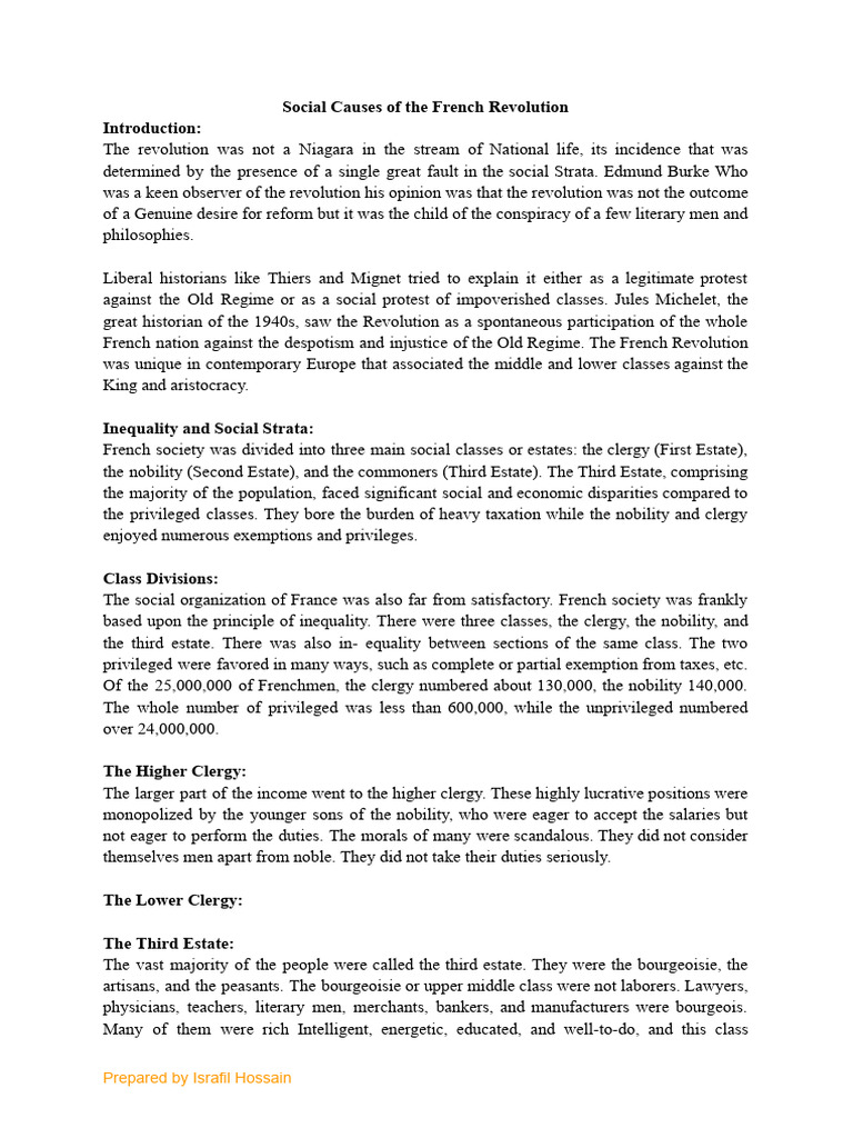 Social Causes of the French Revolution | PDF | Age Of Enlightenment ...
