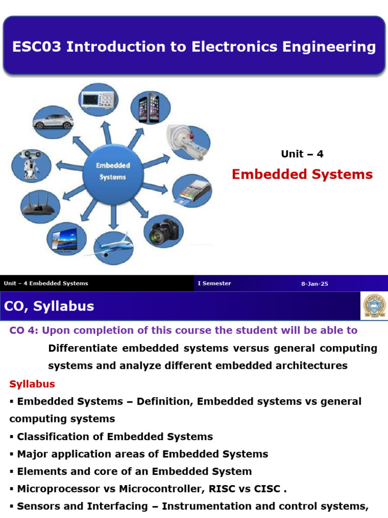 Unit-4 (Embedded Systems) | PDF | Embedded System | Microcontroller