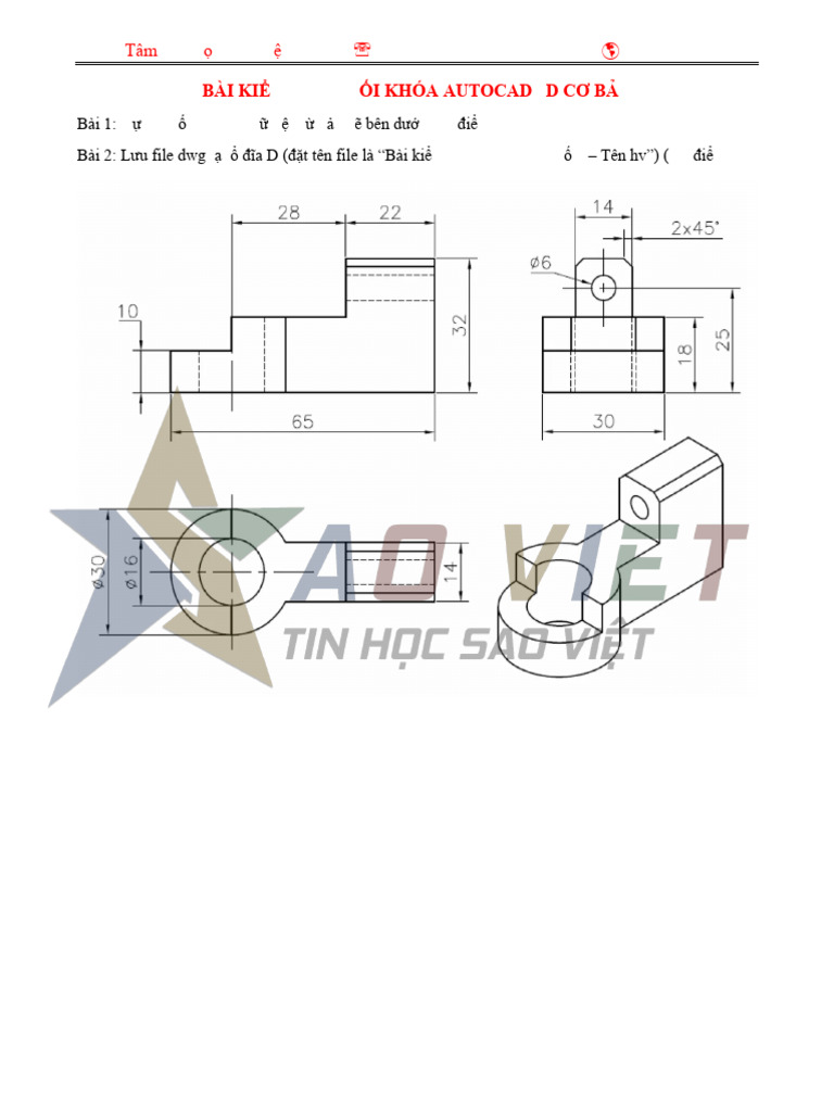 Bai Thi Cuoi Khoa Mon AutoCAD 3D Co Ban | PDF