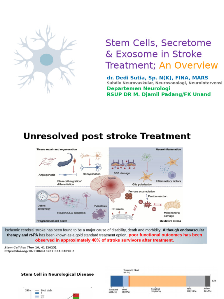 Stem Cells, Secretome & Exosome in Stroke Treatment : Dr. Dedi Sutia ...