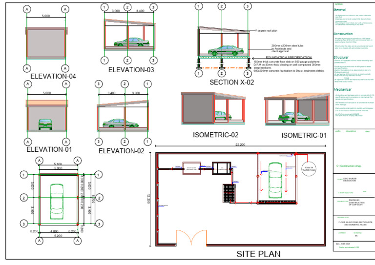 Car Wash Construction Plans and Specs | PDF | Building | Materials
