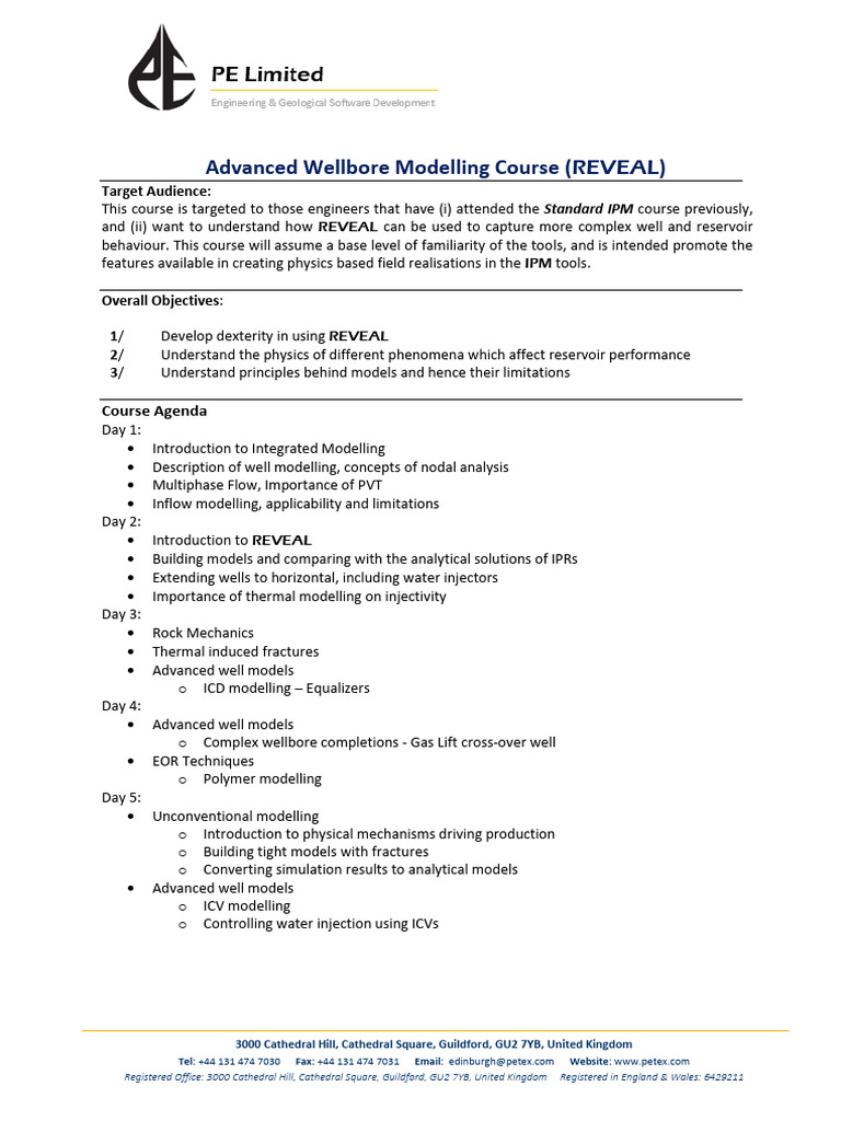 Advanced Wellbore Modelling Course | PDF