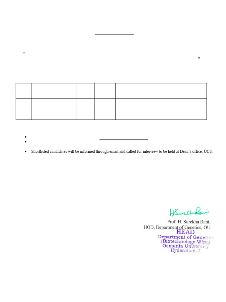 JRF Genetics Advertisement and Form 2025 | PDF