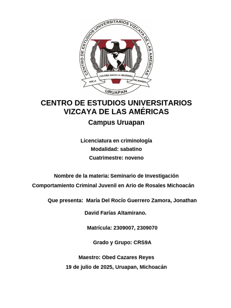 GUERRERO_ZAMORA_MARIA_DEL_ROCIO | PDF | La delincuencia juvenil | Criminología