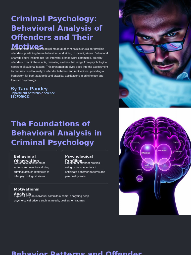Behavioral Analysis in Criminal Psychology | PDF | Crimes | Crime ...