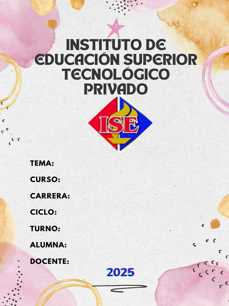 Documento A4 Portada Carátula Informe de Proyecto Acuarelas Orgánico ...