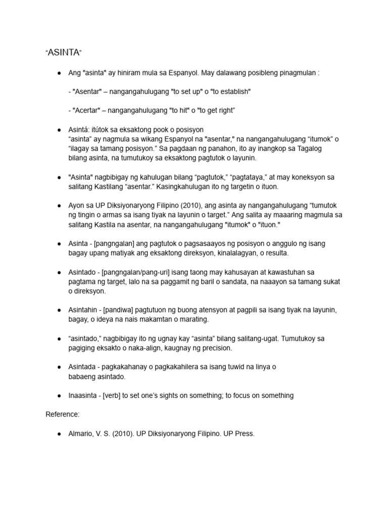 Asinta | PDF