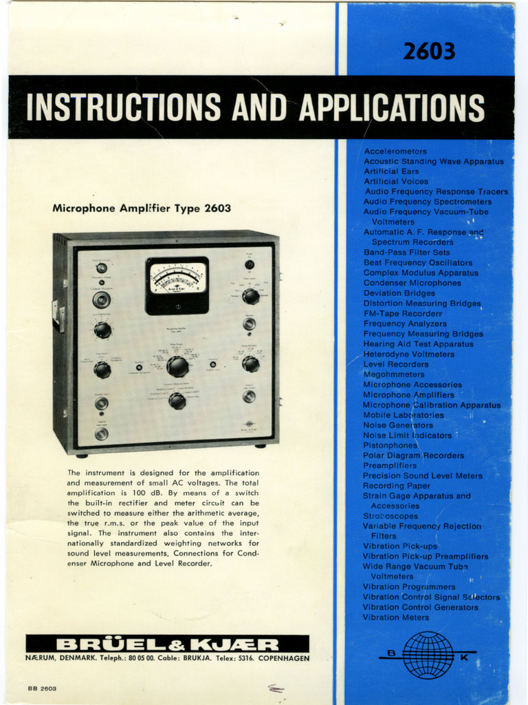 2603 Microphone Amplifier (Instruction Manual) | PDF