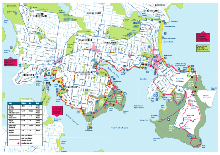 Manly to Spit Bridge Walk Map | PDF