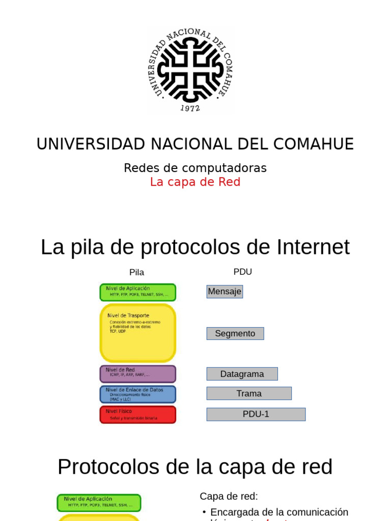 Redes de Datos | PDF | Protocolos de internet | Enrutador (Computación)
