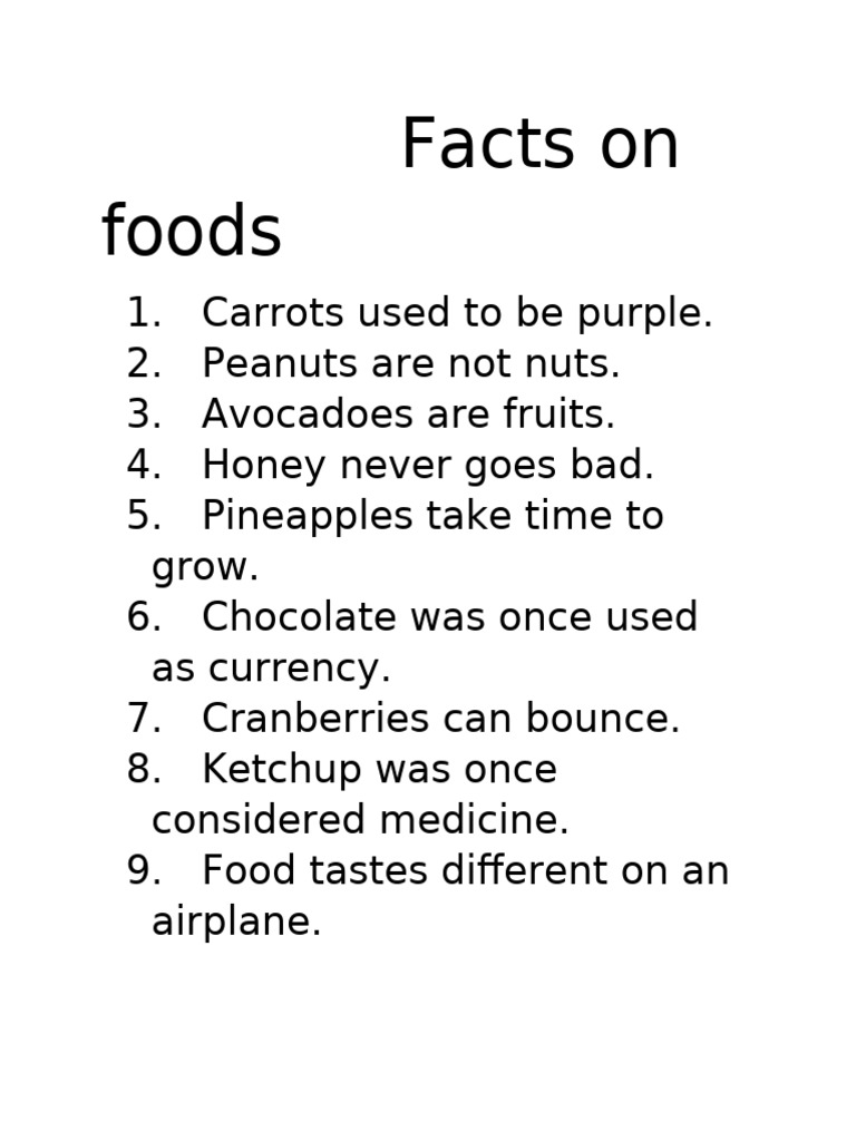 Facts On Foods | PDF