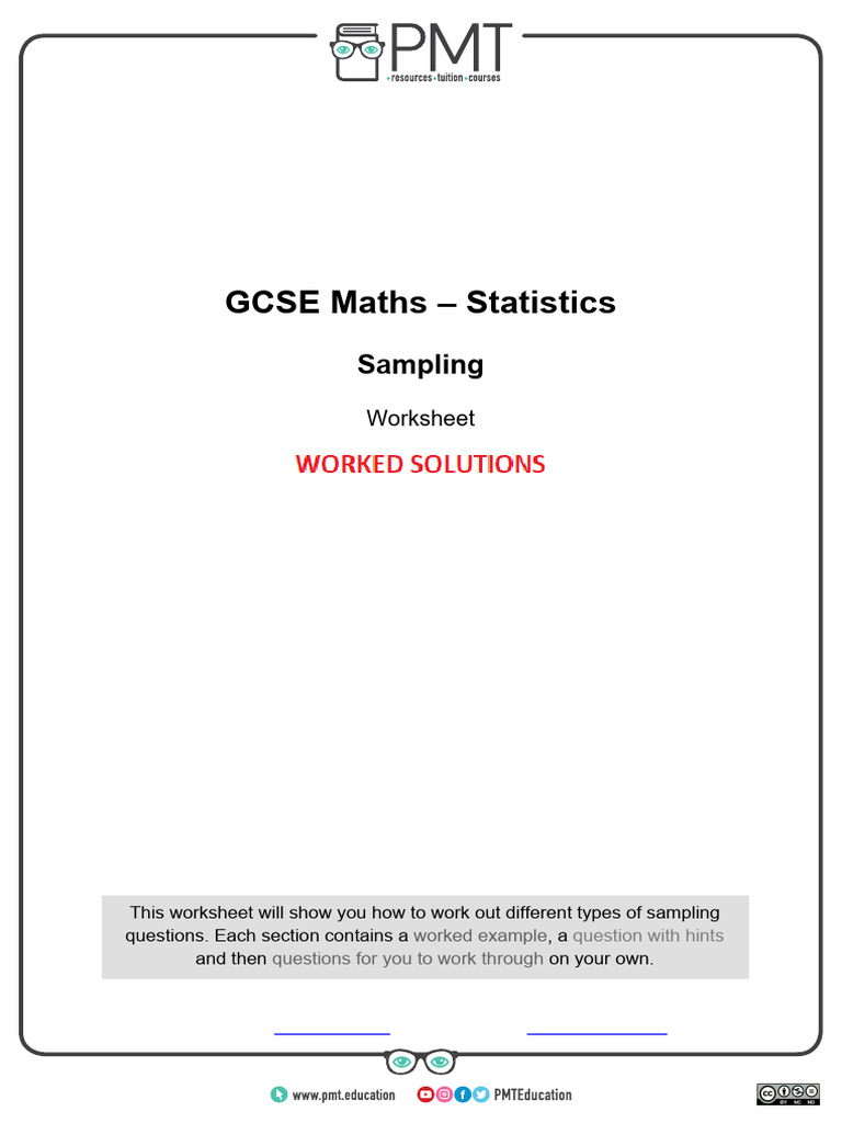 GCSE Math-Statistics Sampling Solution | PDF | Sampling (Statistics) | Questionnaire