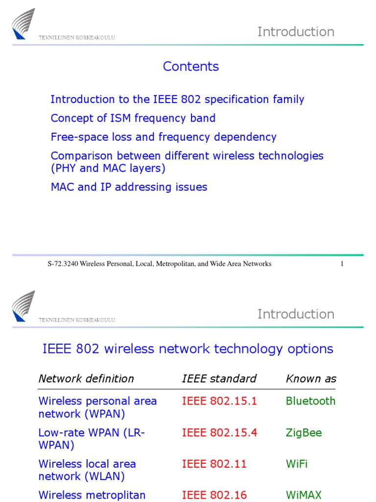 An In-Depth Look at Wireless Networking Technologies: A Comparison of IEEE 802 Standards for ...