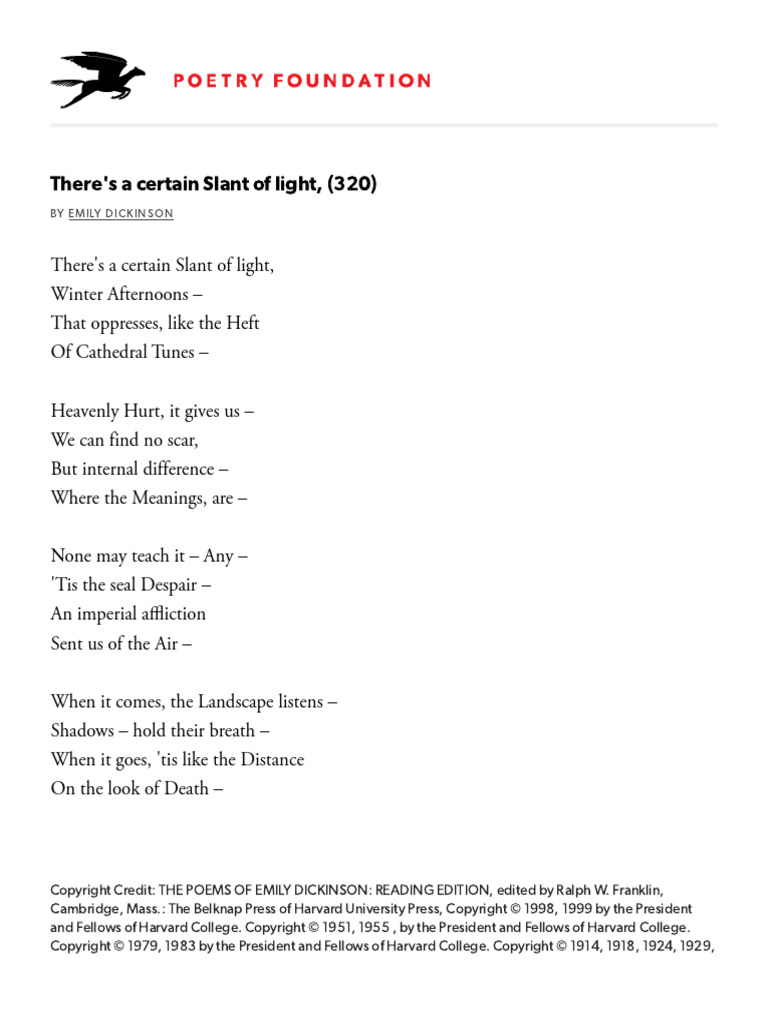 There's A Certain Slant of Light | PDF