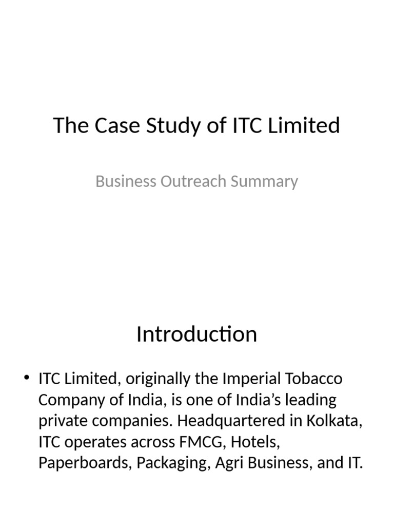 ITC Limited: A Case Study Overview | PDF