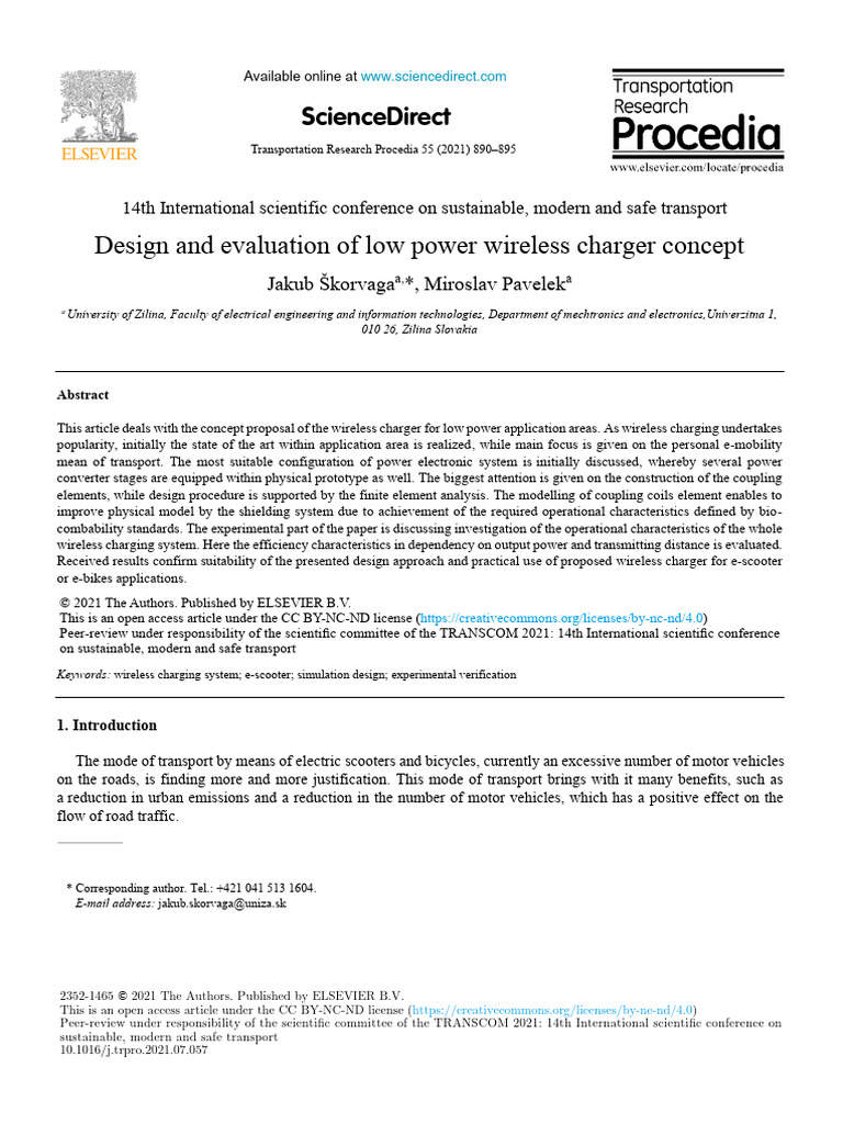 Design and Evaluation of Low Power Wireless Charger Concept | PDF ...