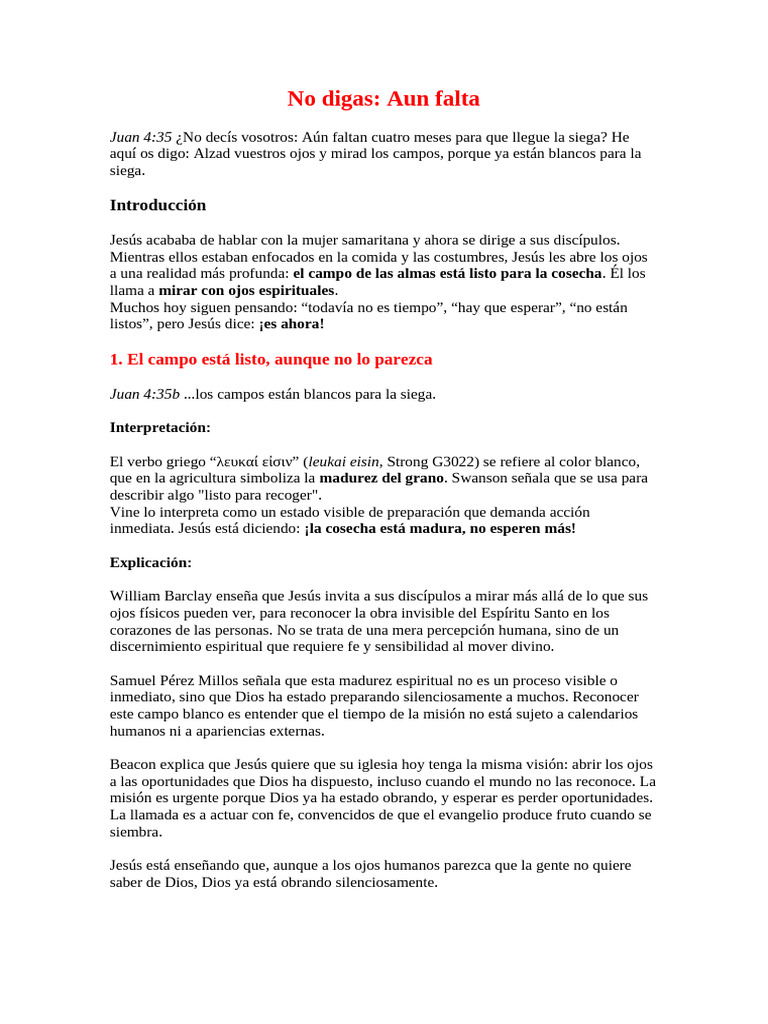 La Cosecha Espiritual es Ahora | PDF | Jesús | Dios