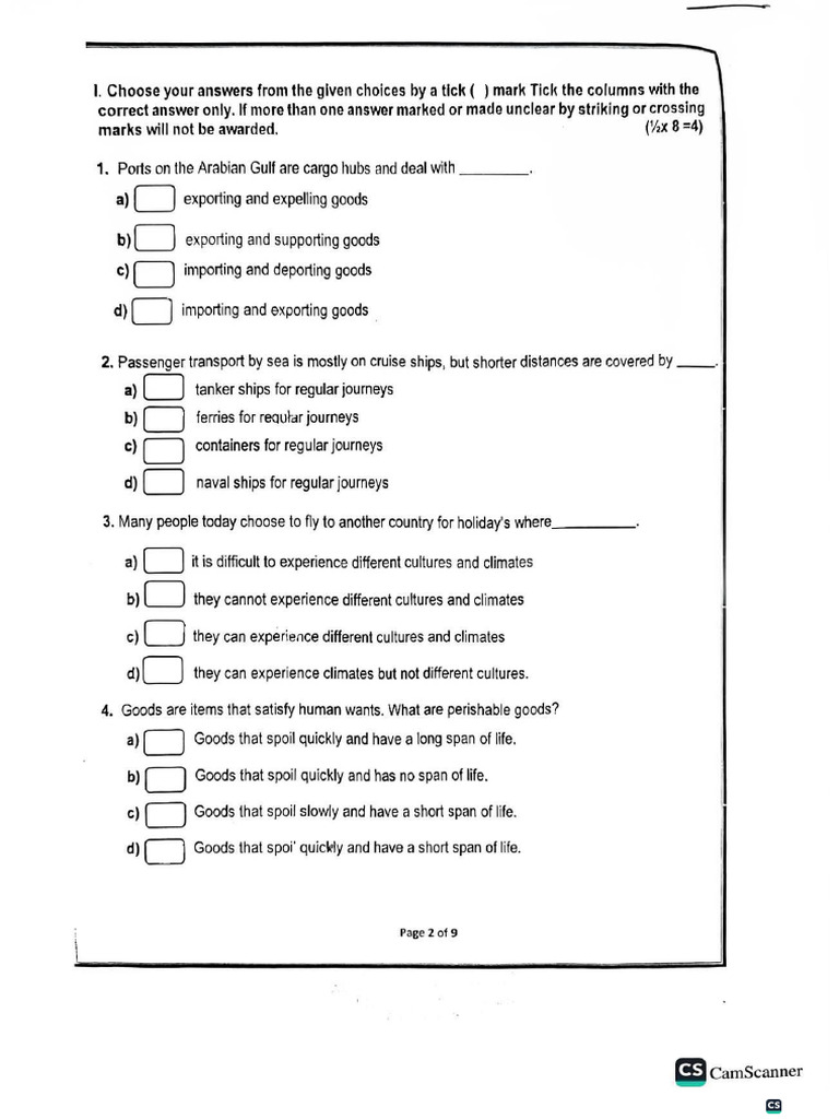 G6 Geography Test 3 Blank | PDF