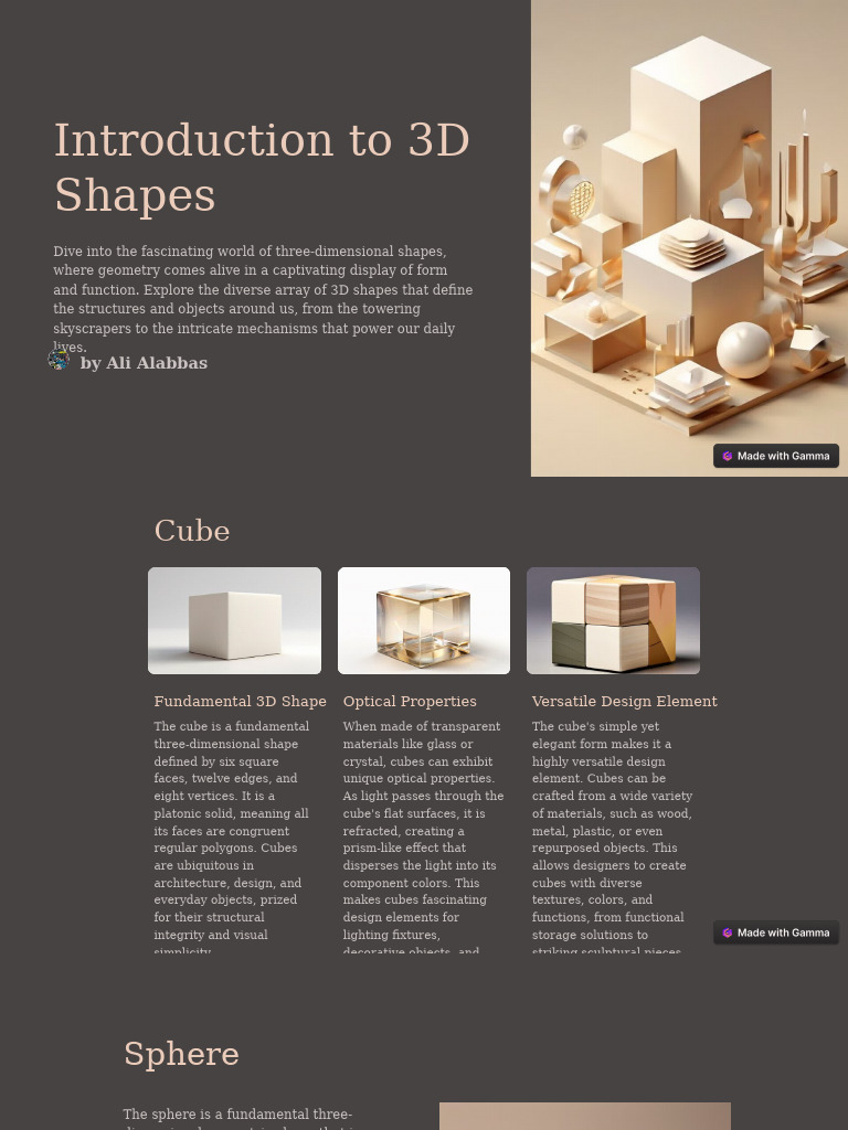 Introduction To 3D Shapes | PDF | Shape | Geometry