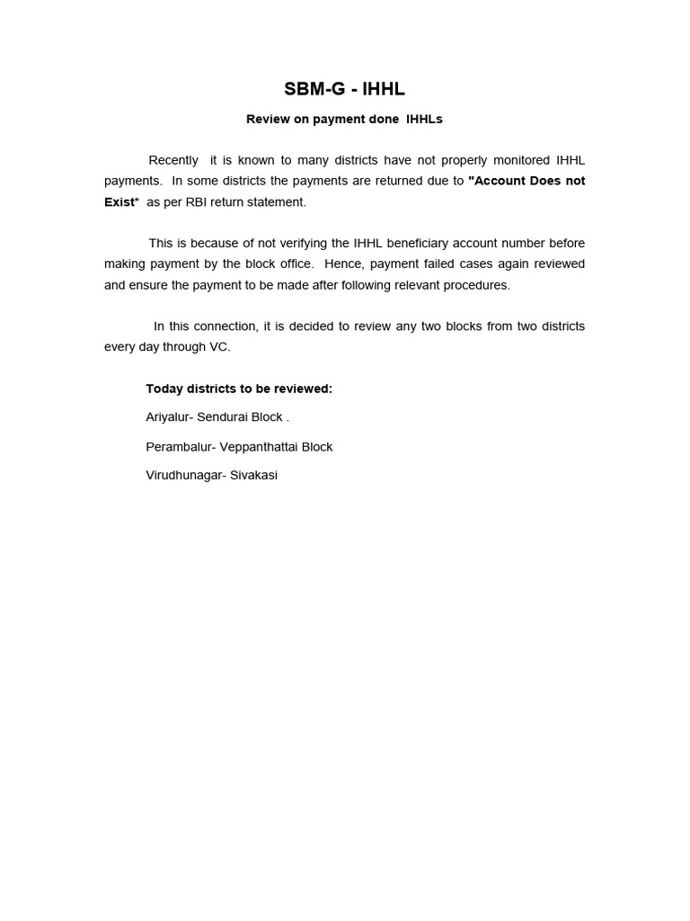 IHHL Payment Monitoring Review | PDF