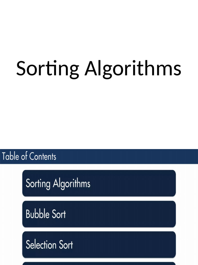 Lecture 4 Sorting Algorithms | PDF