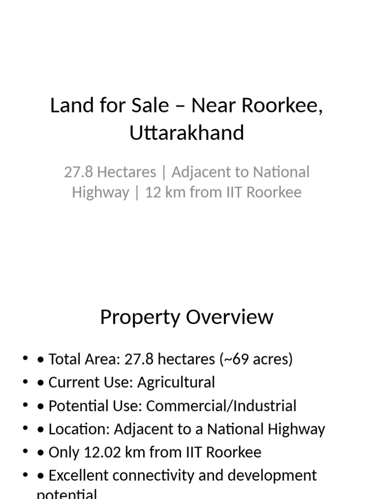 Land Presentation Roorkee | PDF