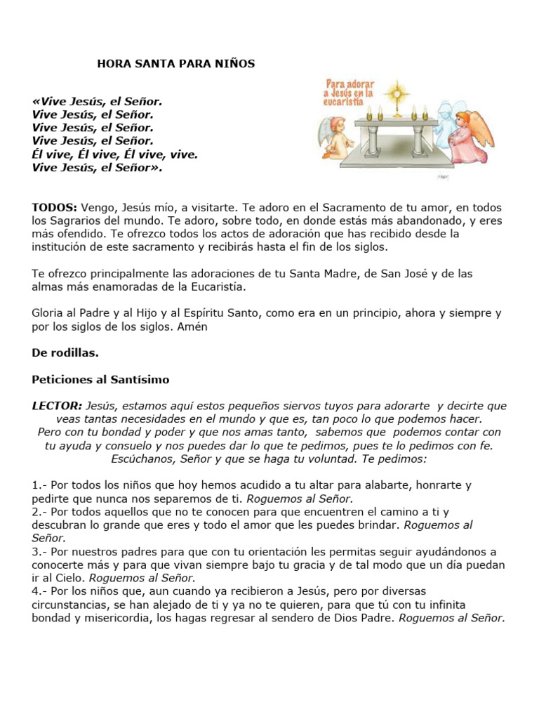 Hora Santa para Niños | PDF | María, madre de Jesús | Oración