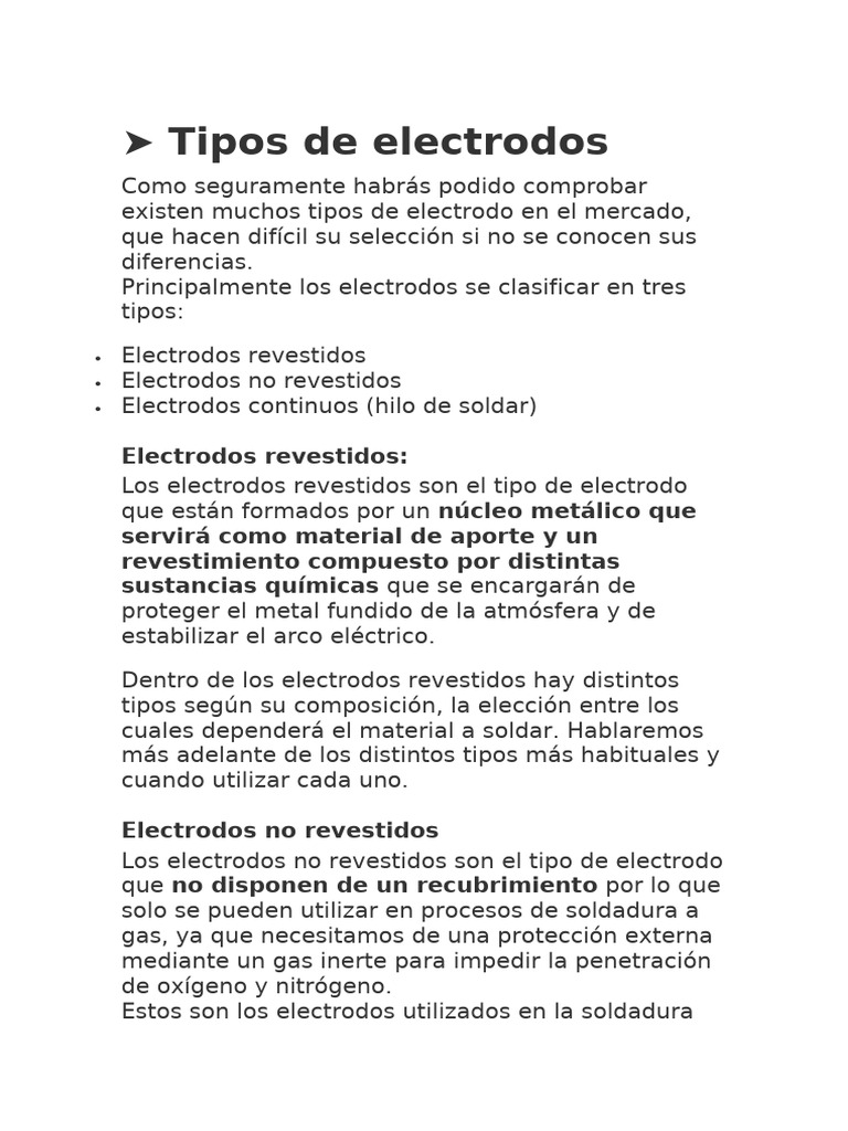 Tipos de Electrodos | PDF | Soldadura | Construcción