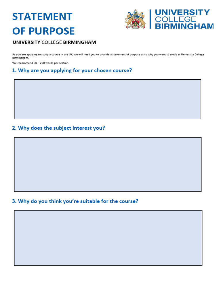 UCB Statement of Purpose - Copy 2 | PDF
