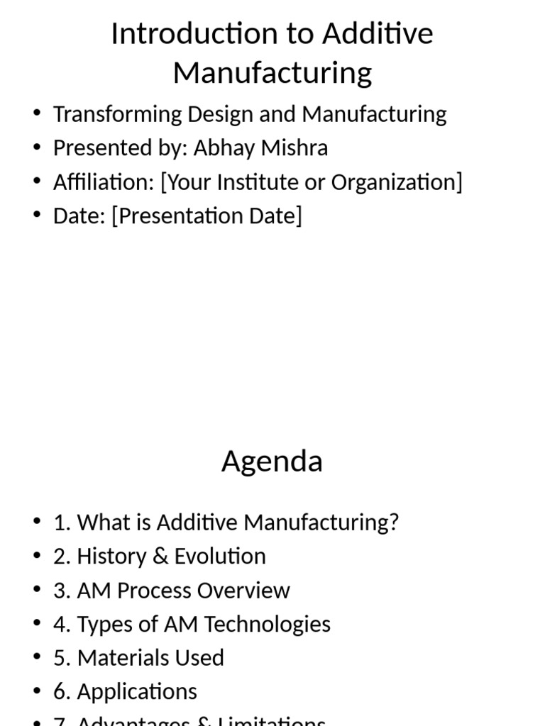 Additive Manufacturing Overview Guide | PDF | 3 D Printing | Industrial ...