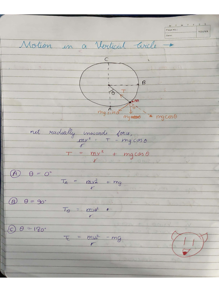 Motion in A Vertical Circle Hitu | PDF