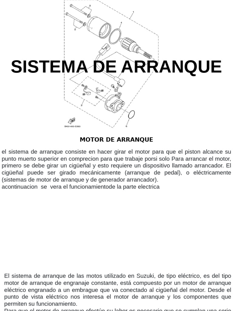Funcionamiento del Sistema de Arranque de Motos | PDF | Motocicleta | Relé