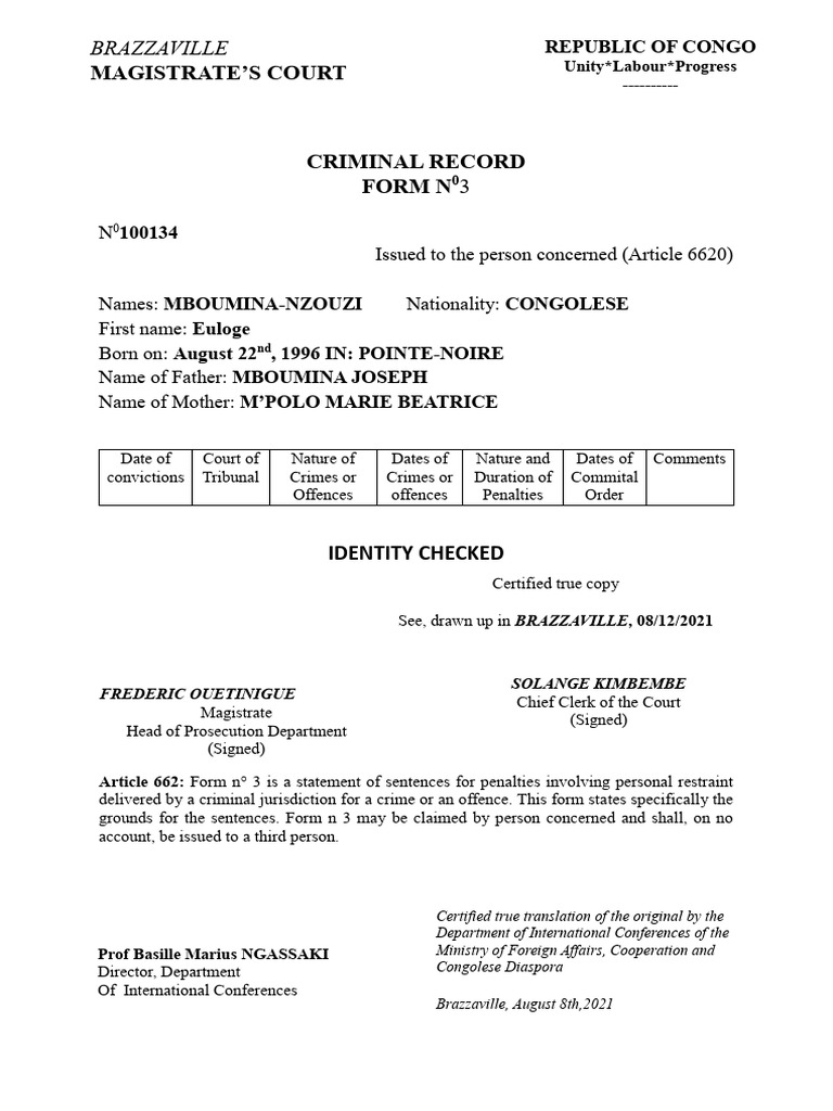 Criminal Record | PDF