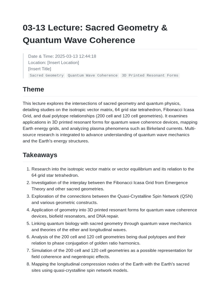 03-13 Lecture Sacred Geometry Quantum Wave Coherence | PDF | Geometry ...