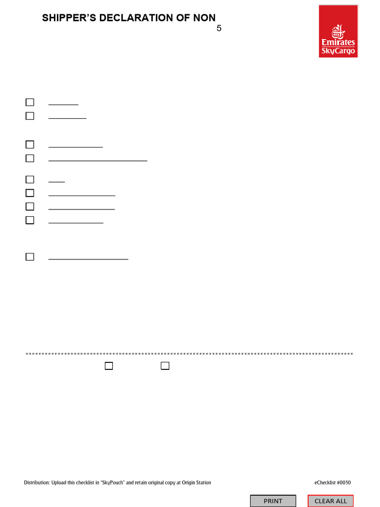 Shippers Declaration of Non DG Contents - Effective 01 Jan 2025 | PDF | Dangerous Goods | Lithium