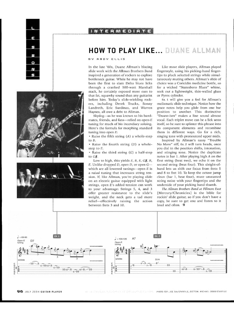 Andy Ellis - How To Play Like Duane Allman | PDF