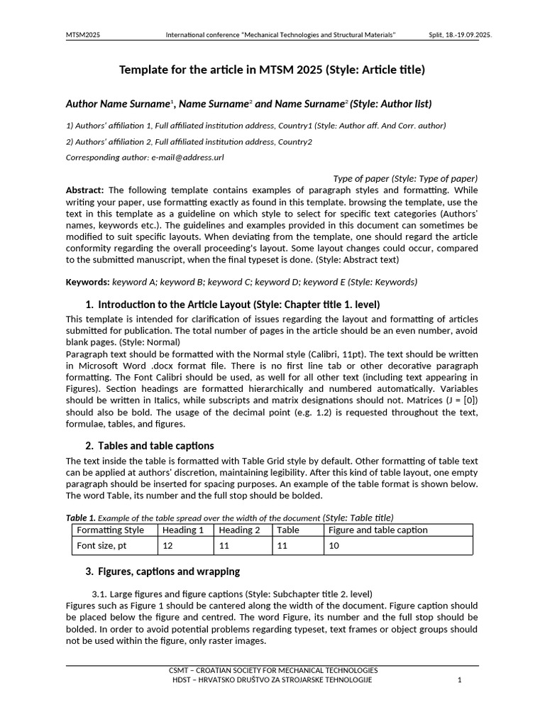MTSM 2025 Instructions Template | PDF | Page Layout | Typefaces