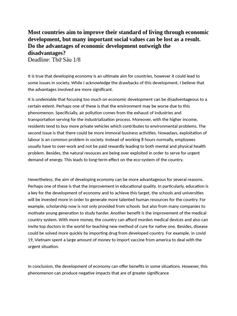 Economic Development: Pros and Cons | PDF