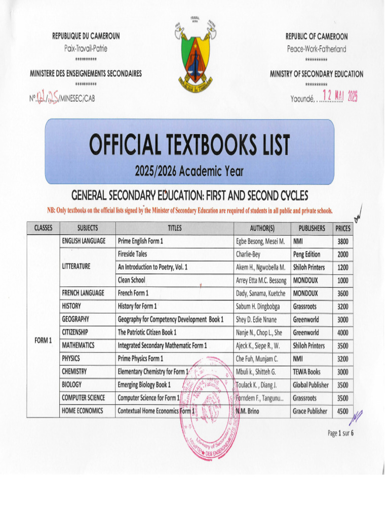 Official Textbooks Required | PDF