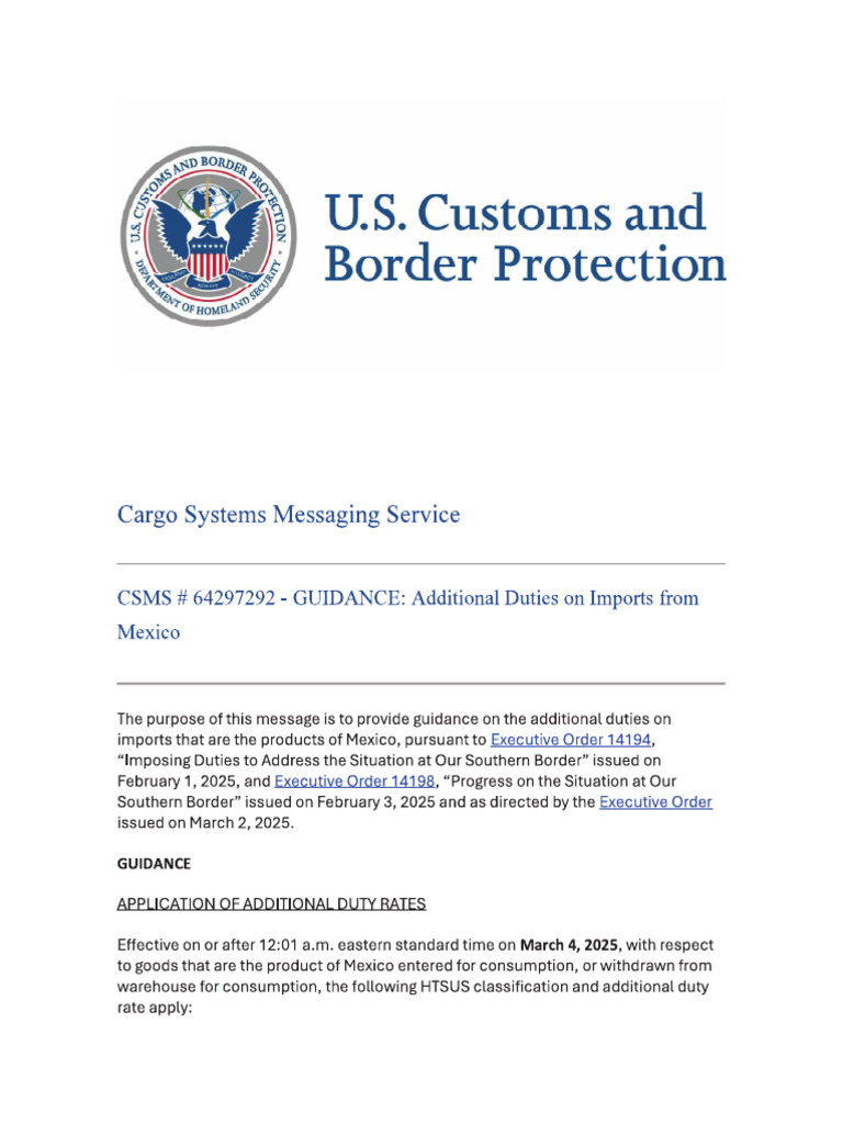 CBP - Tariff | PDF