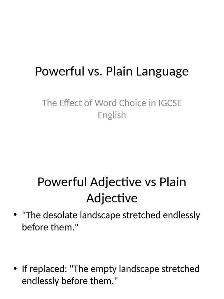 Powerful - Vs - Plain - Language - IGCSE English | PDF