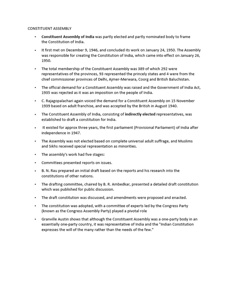 History of India's Constituent Assembly | PDF