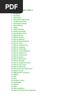 1000 Animals List | PDF | Zoology