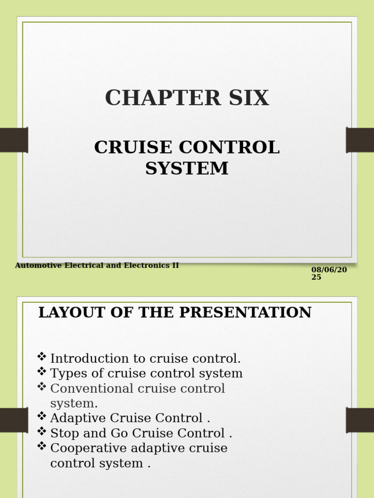 Types of Cruise Control Systems | PDF | Radar | Lidar