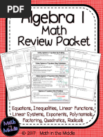 8th Grade Math SOL Review Packet | PDF | Numbers | Area