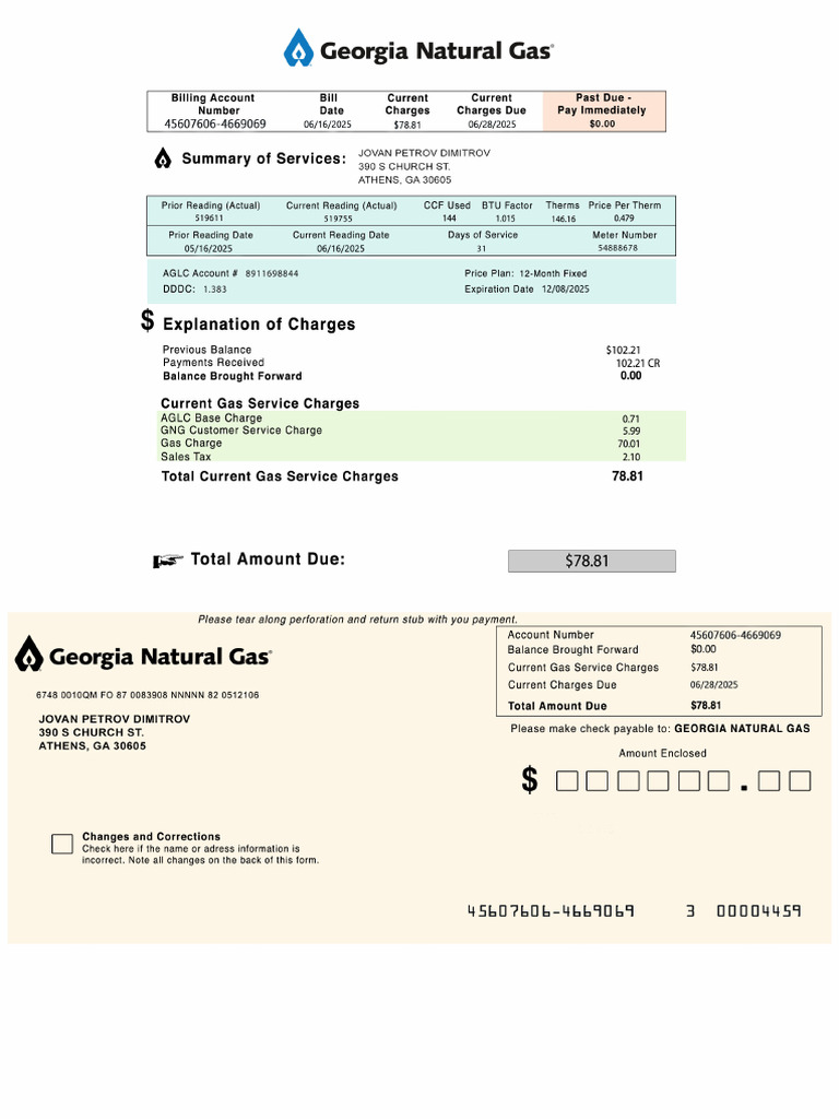 Bill Gas New | PDF